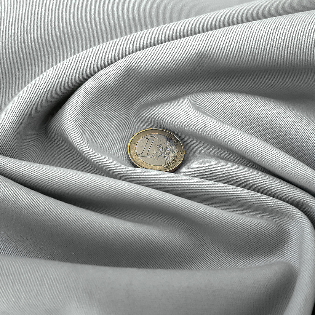 Fine woven stretch cotton twill Light grey | Twill fabrics | Shop