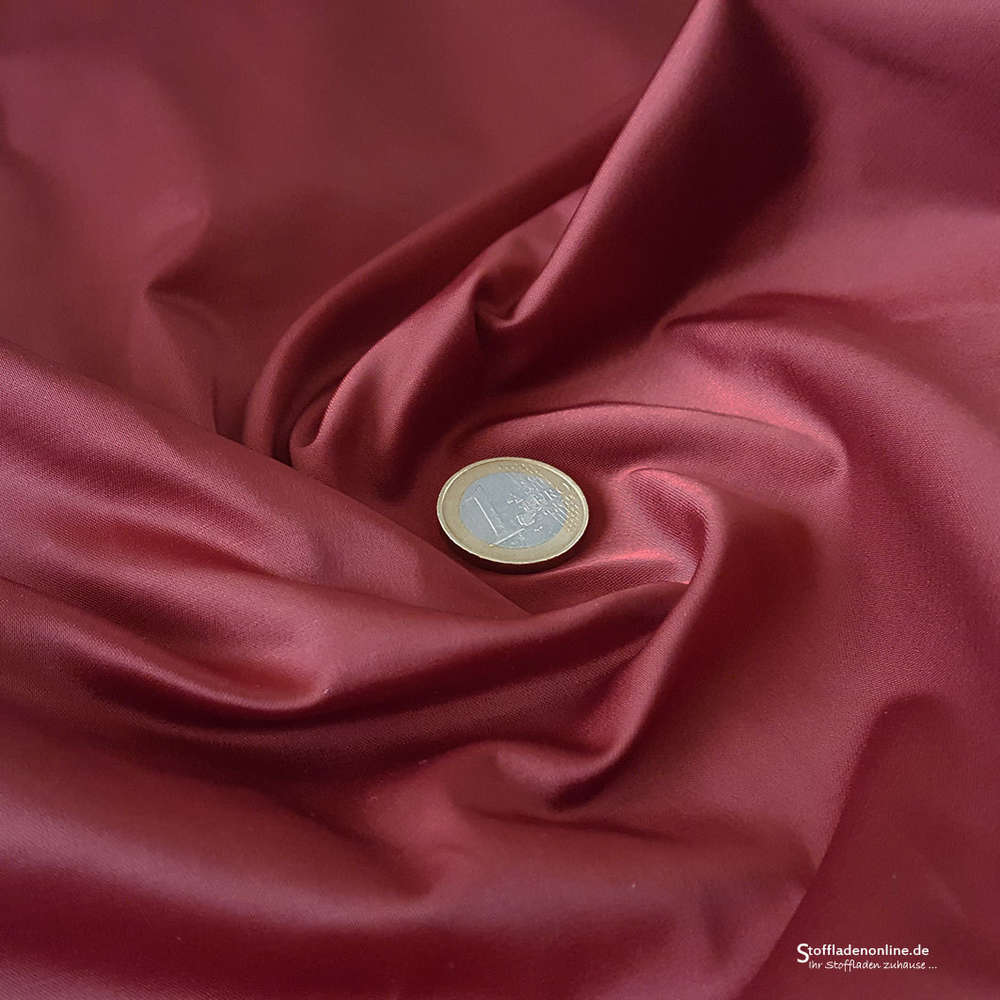 Stretch Satinstoff Dunkelrot - Toptex | Elastischer Baumwollsatin
